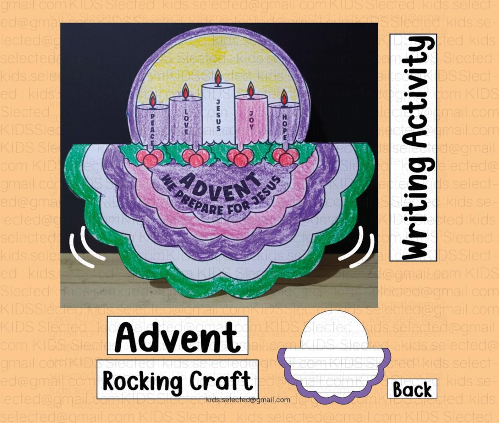 Advent Wreath Craft for Kids Rocking Template Catholic Writing ...