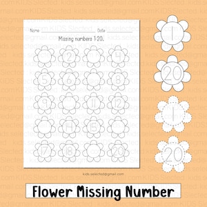Spring Tracing Pages Number Worksheets Missing Numbers 1-10 1-20 ...