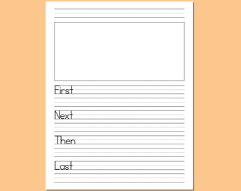 Sequencing Writing Paper With Picture Space Printable Pdf | Etsy