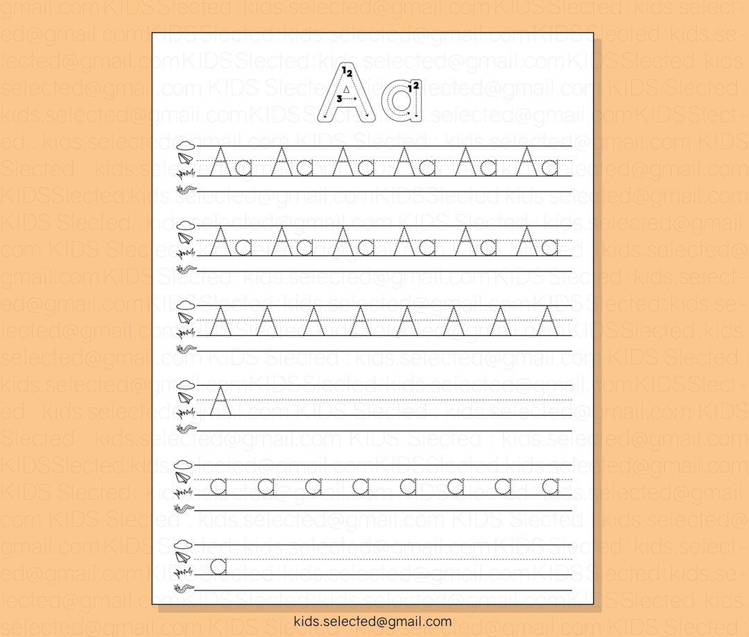 Alphabet Tracing Worksheets Printable Letter ABC Handwriting Practice ...