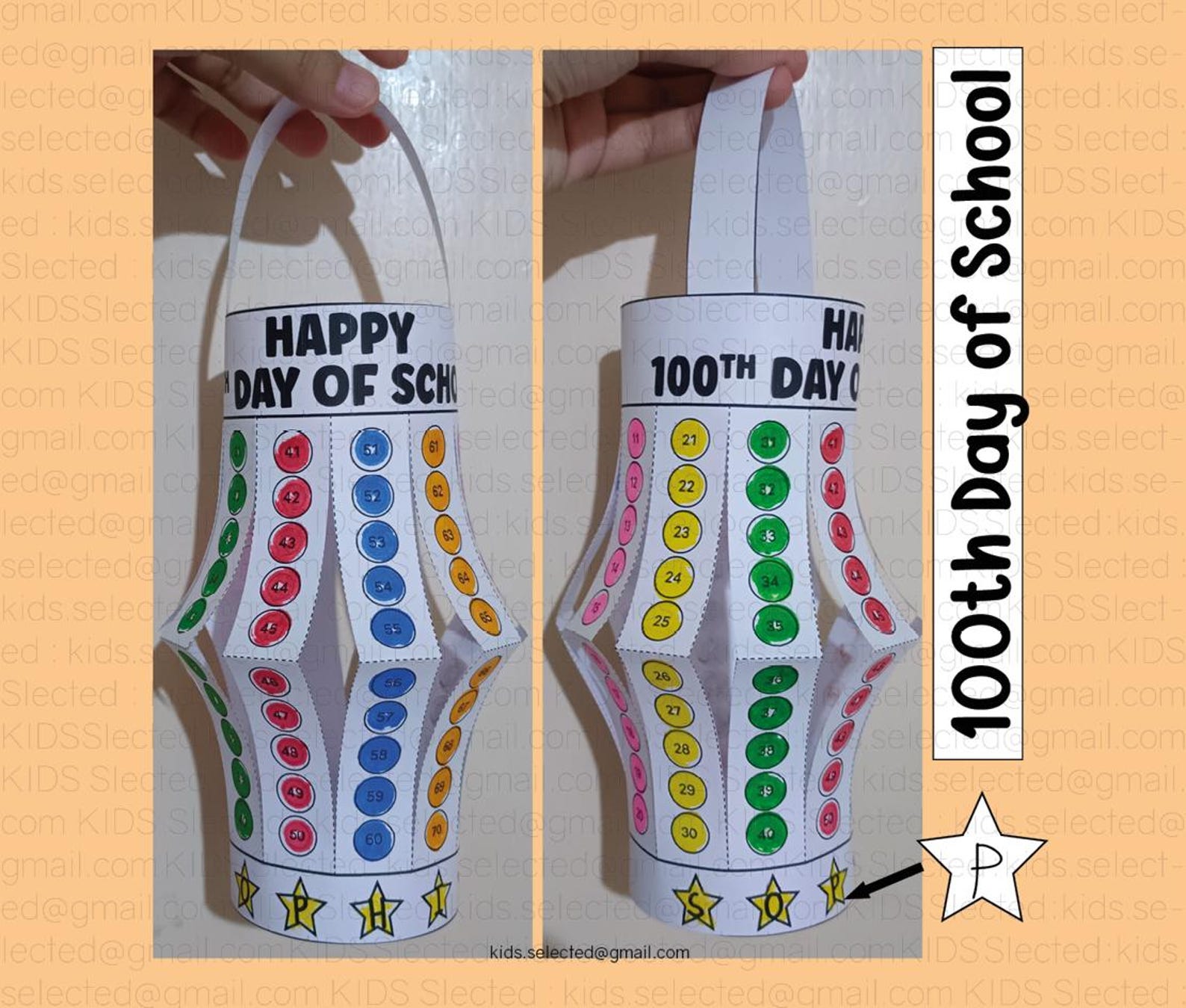100th Day of School Craft Lantern Paper DIY Dot Marker Activities ...