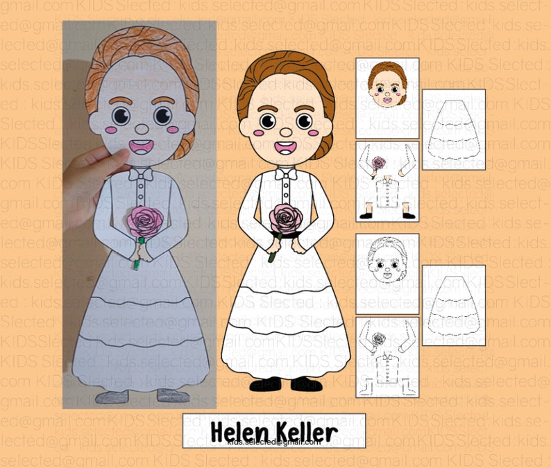 Women's History Month Bulletin Board Helen Keller Craft Coloring Pages ...