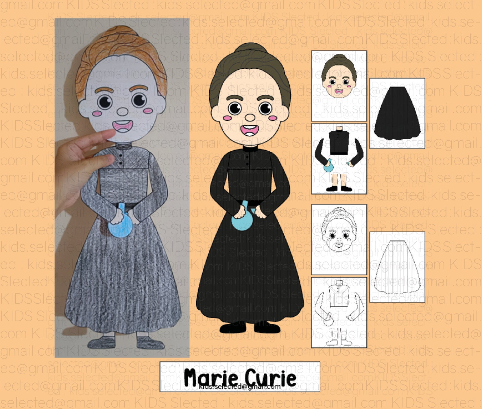 Women's History Month Bulletin Board Marie Curie Craft Coloring Pages ...