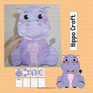 Hippo Craft Zoo Bulletin Board Safari Animals Coloring Pages Activities ...