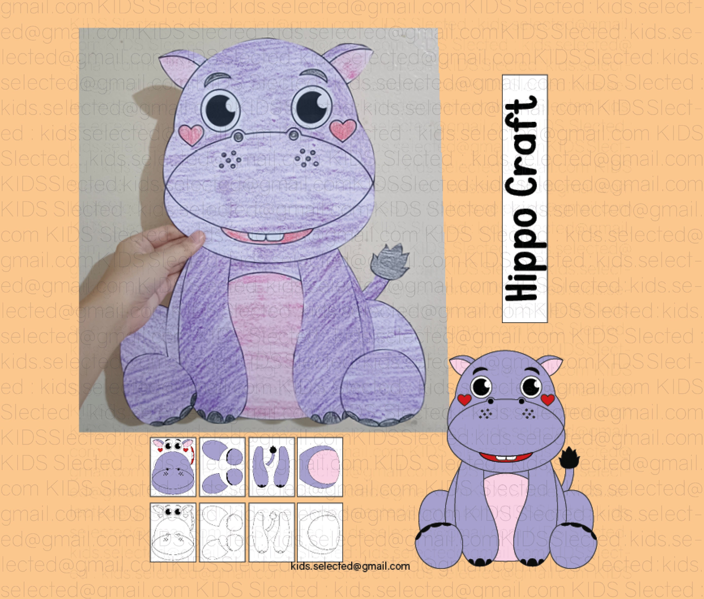 Hippo Craft Zoo Bulletin Board Safari Animals Coloring Pages Activities ...