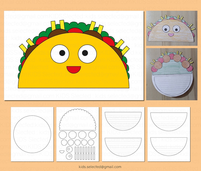 Taco Craft Cut and Paste Activities Paper Template Cinco De Mayo ...