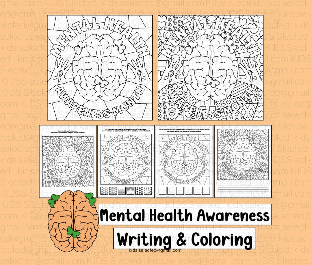Mental Health Awareness Month Coloring Pages Pop Art Activities ...