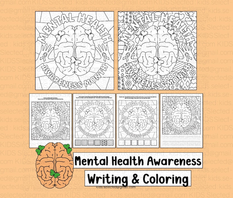 Mental Health Awareness Month Coloring Pages Pop Art Activities ...