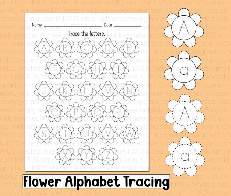 Spring Tracing Pages Alphabet Worksheets Missing Letters ABC ...