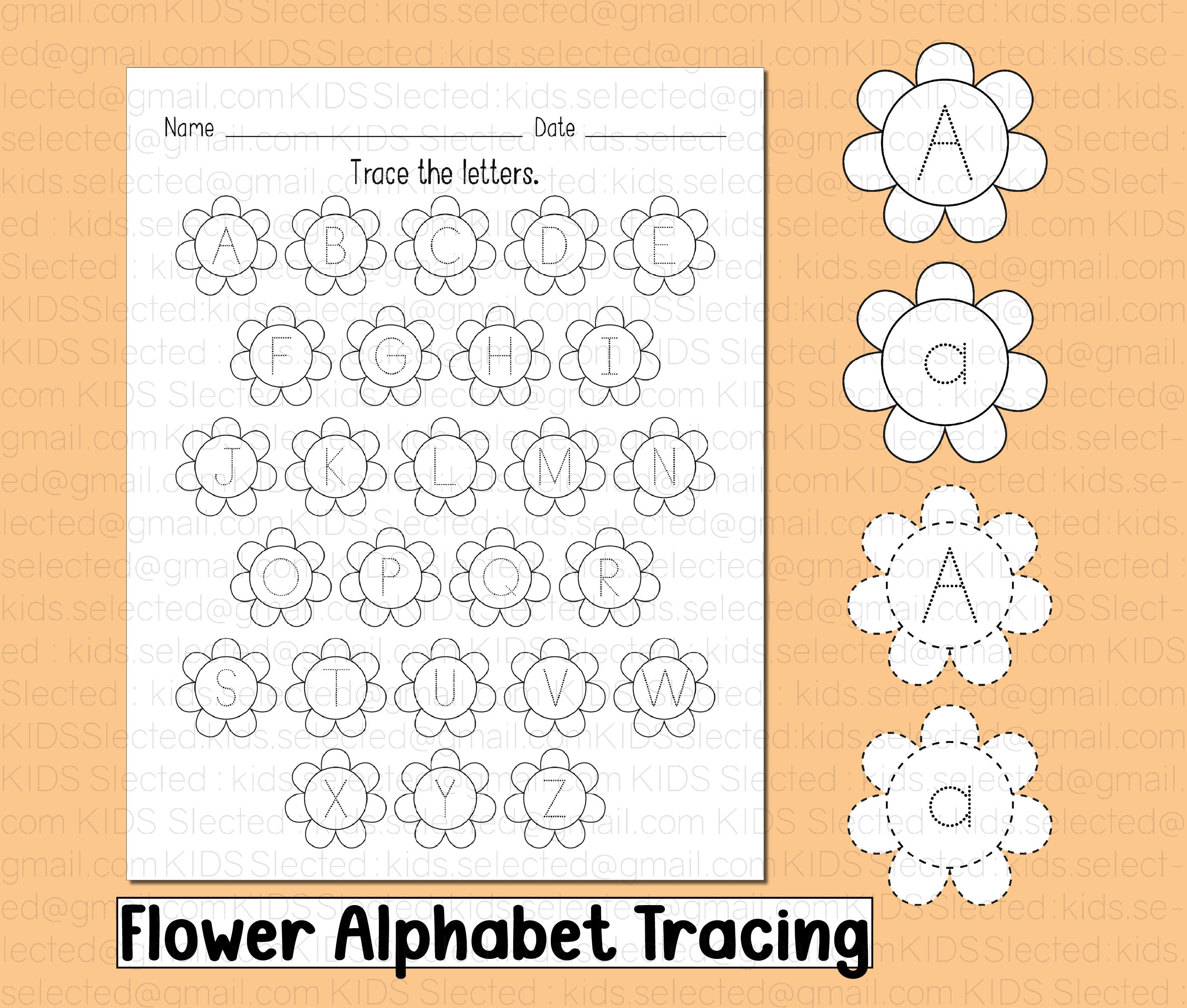 Spring Tracing Pages Alphabet Worksheets Missing Letters ABC ...