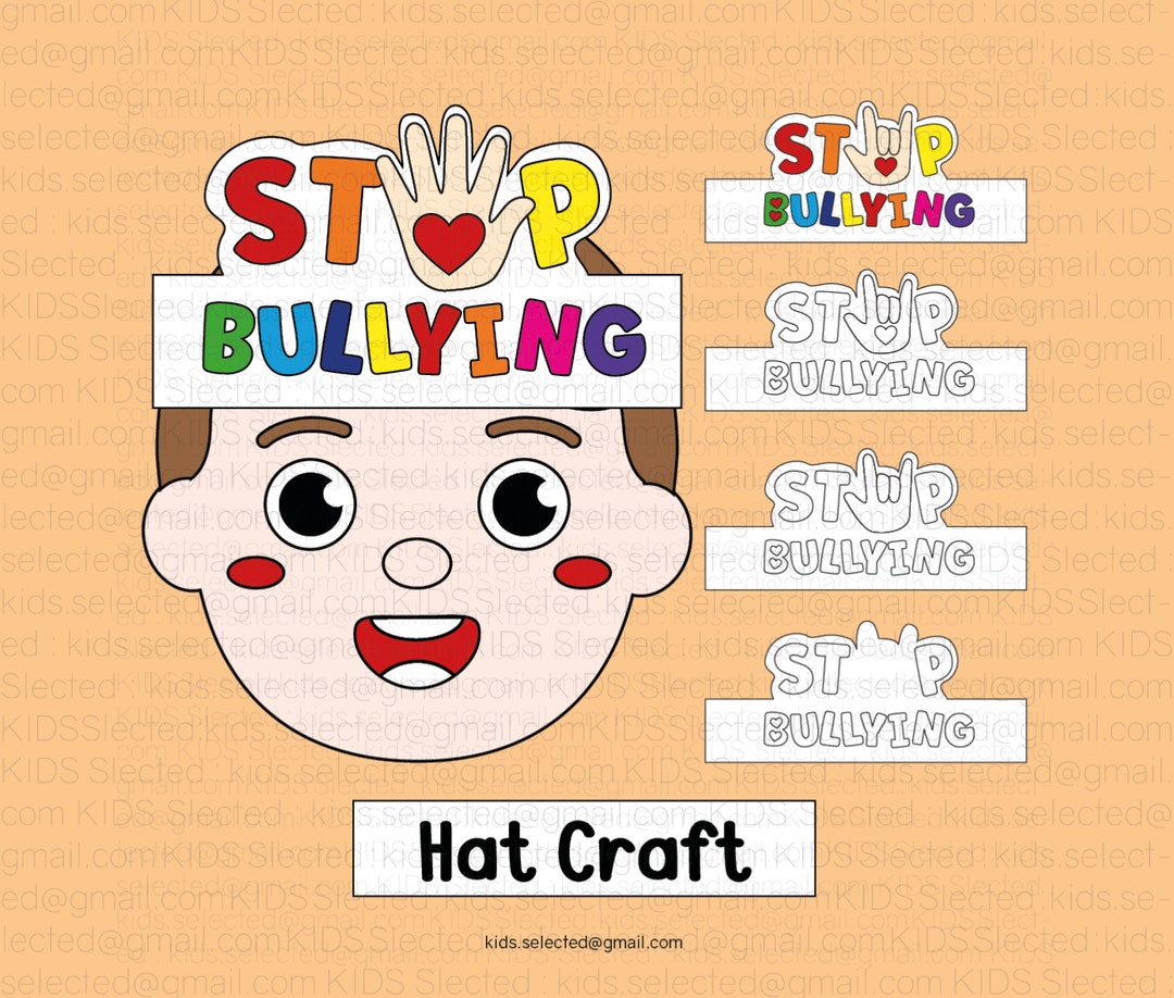 Anti Bullying Hat Craft Pink Shirt Day Headband Stop Bullying Coloring ...