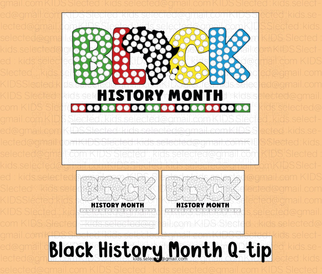 Black History Month Q Tip Painting Bulletin Board Writing Activities ...