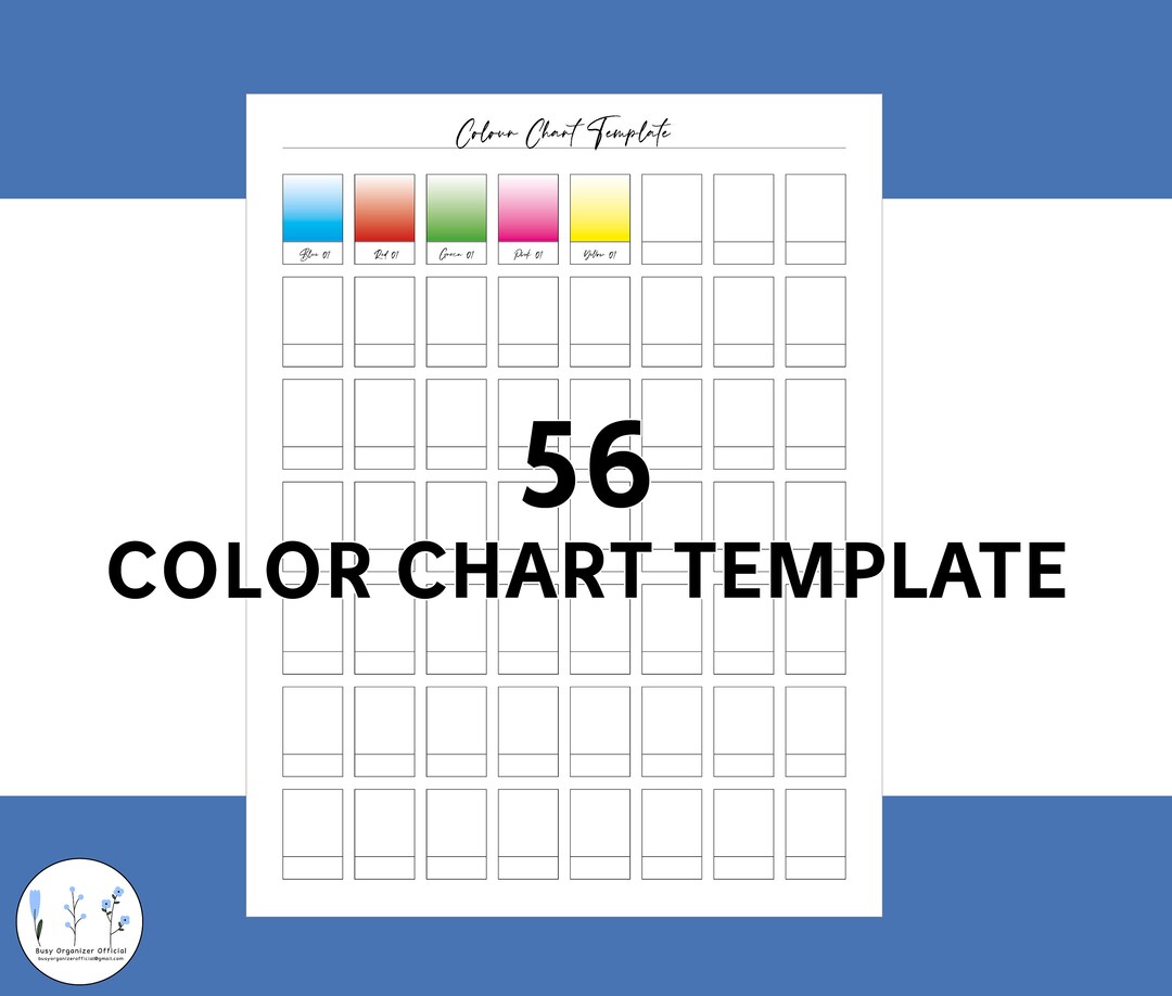 56 Pencil Colour Chart Template Printable Watercolor Palette Color ...