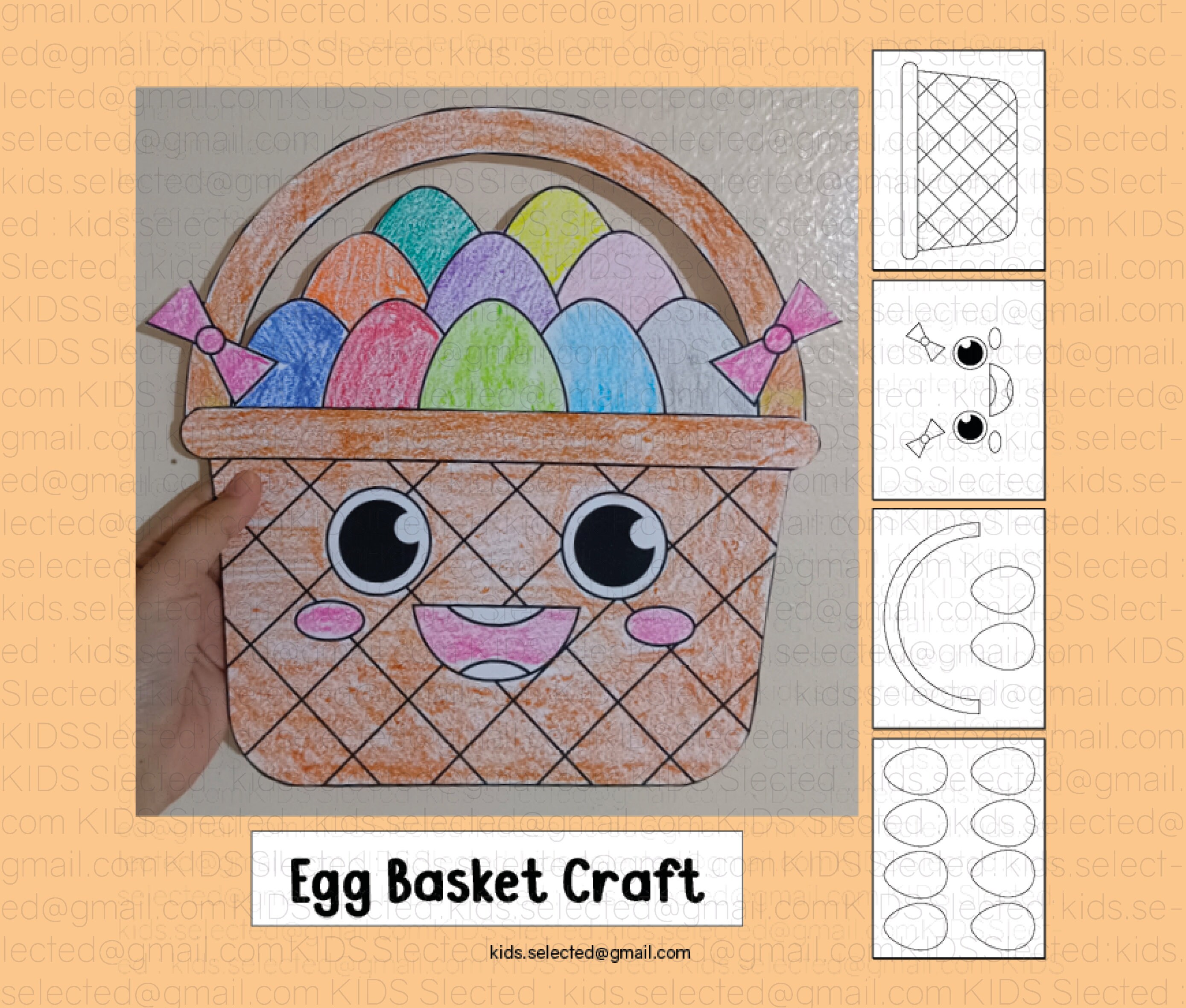 Easter Craft Egg Basket Bulletin Board Coloring Pages Activities Door ...