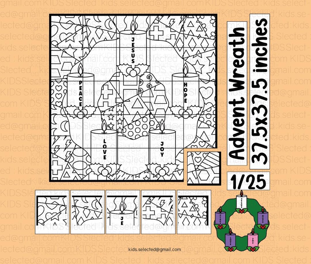 Advent Wreath Coloring Pages Collaborative Pop Art Poster Bulletin ...