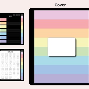 Black Paper Digital Notebook 7 Pastel Hyperlinked Tabs for Goodnotes ...