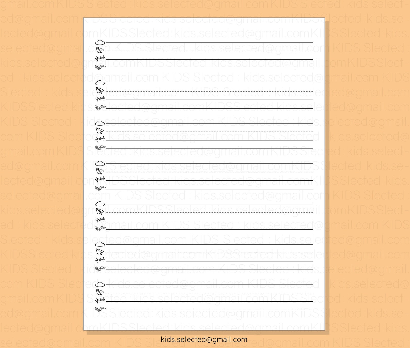 Writing Paper for Kindergarten Instant Download Printable Penmanship ...