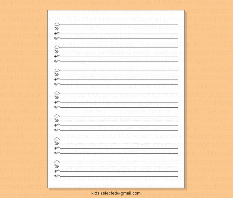 Writing Paper for Kindergarten Instant Download Printable Penmanship ...