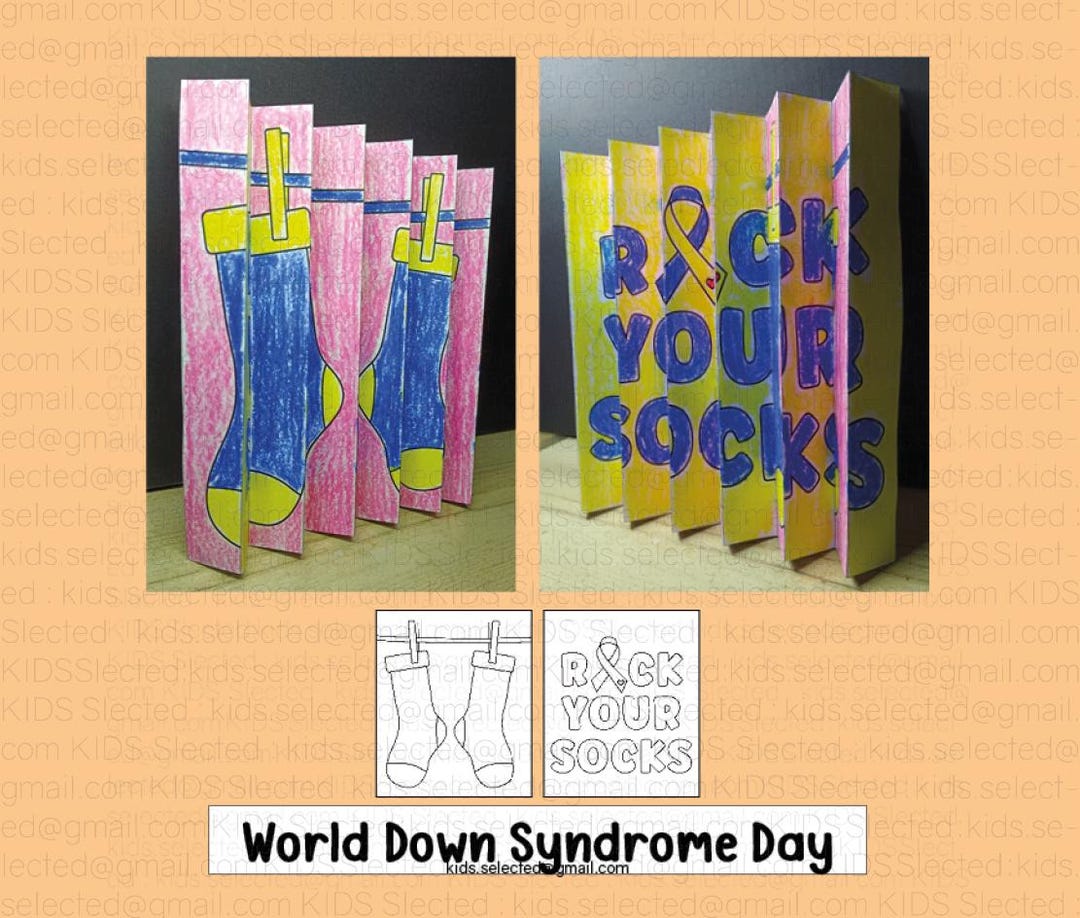 Down Syndrome Awareness Craft Rock Your Socks Bulletin Board Coloring ...