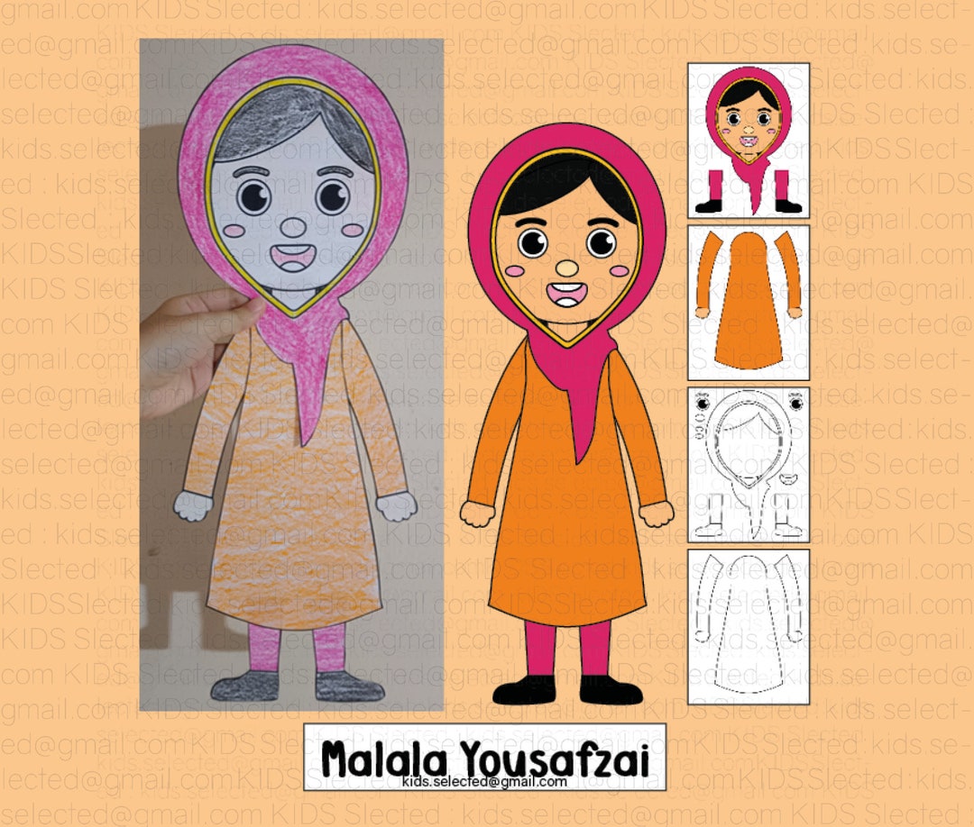 Women's History Month Bulletin Board Malala Yousafzai Craft Coloring ...