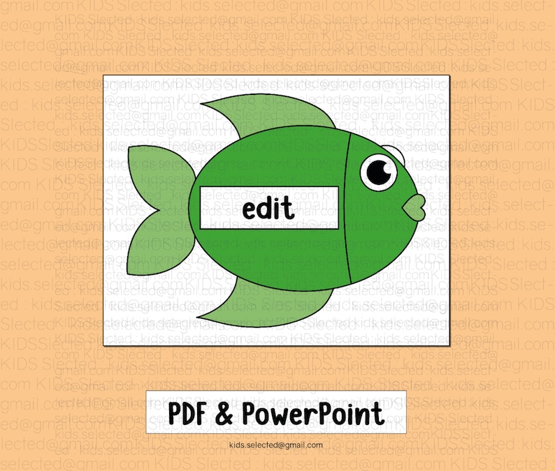 Editable Name Tags Fish for Kids Printable Student Desk Name Plate ...