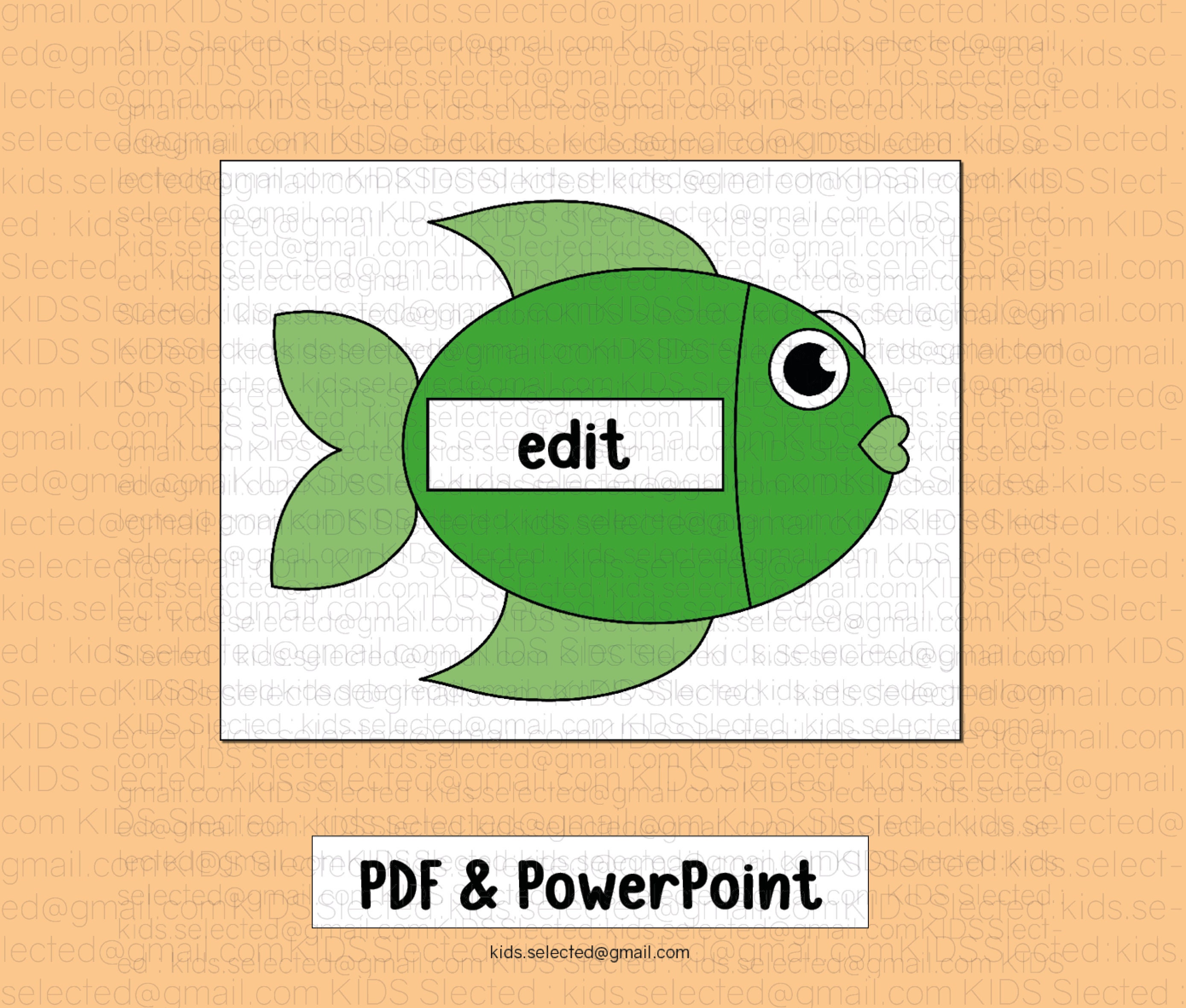 Editable Name Tags Fish for Kids Printable Student Desk Name Plate ...