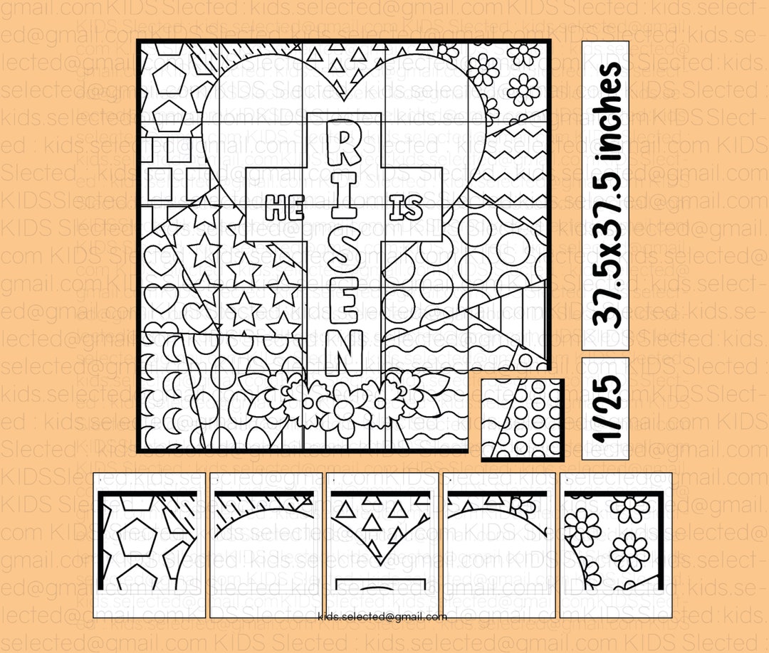 He is Risen Poster Easter Sunday Bulletin Board Math Coloring Pages ...