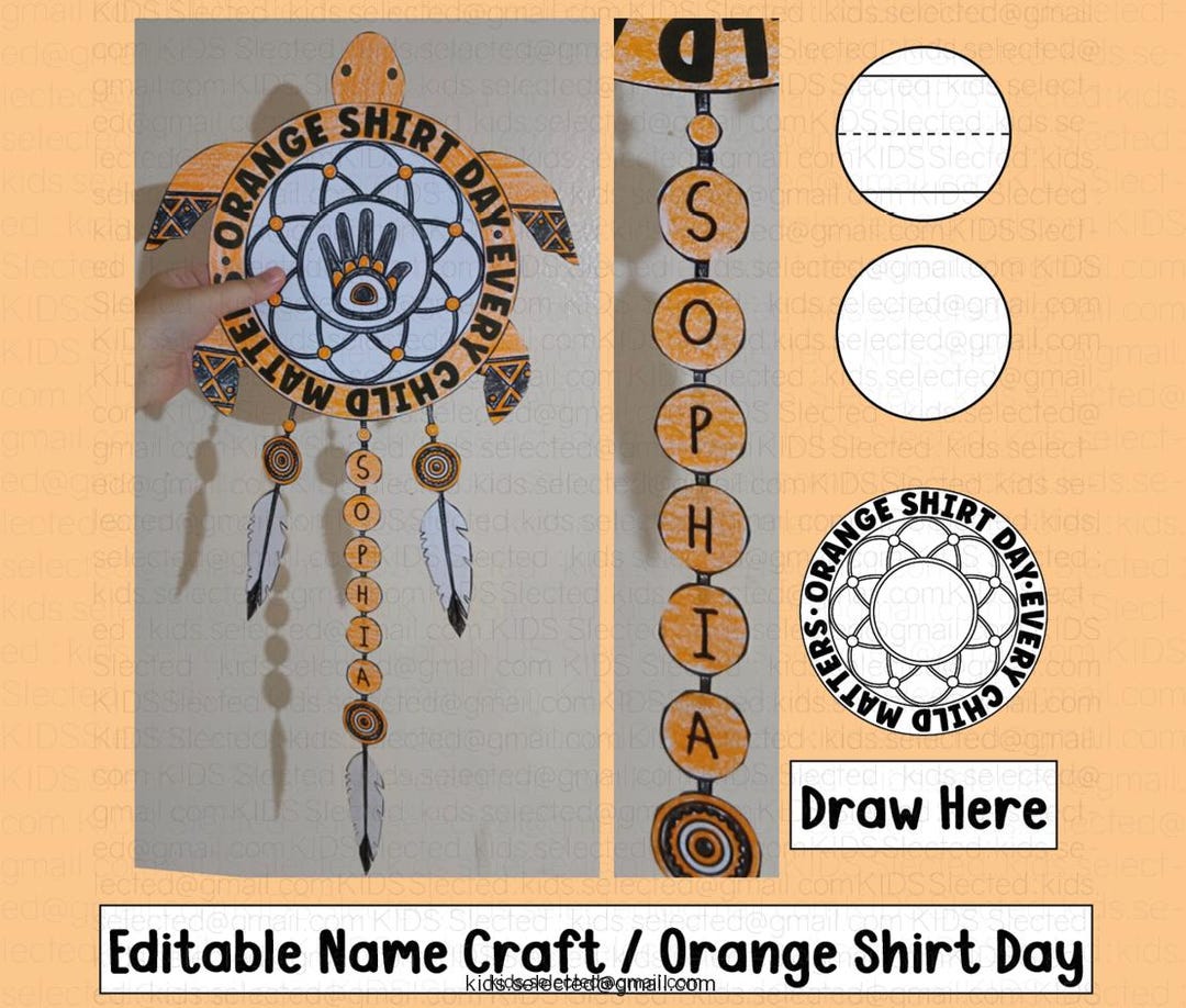 Orange Shirt Day Name Craft Every Child Matters Bulletin Board Turtle ...