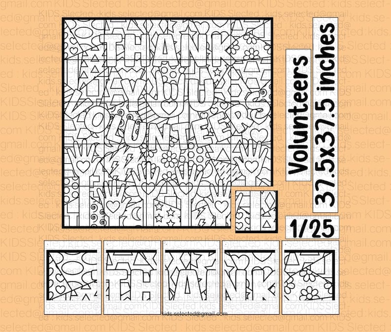 Volunteer Month Bulletin Board Thank You Collaborative Poster Coloring ...