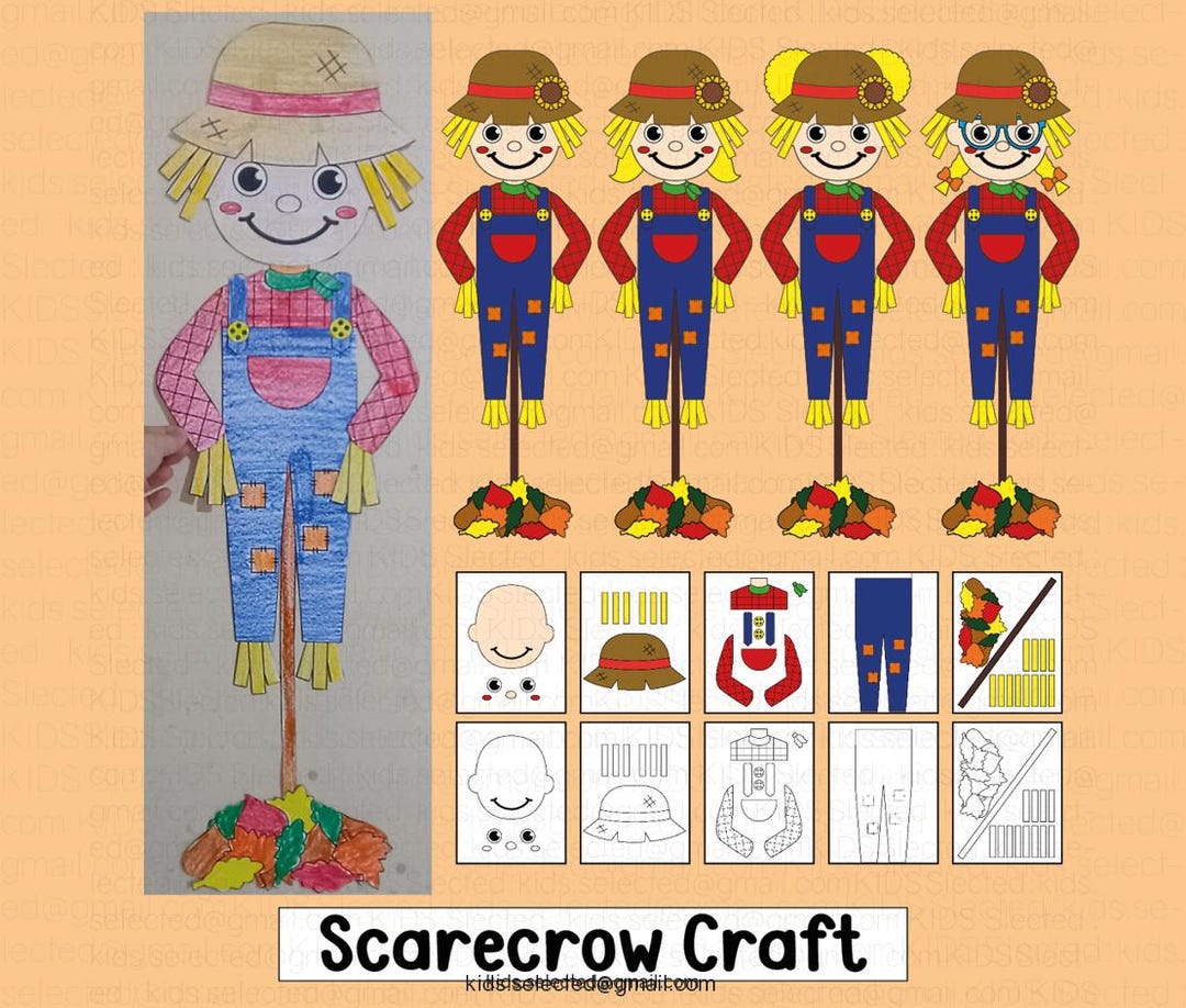 Scarecrow Craft Fall Bulletin Board First Day of Fall Coloring Pages ...