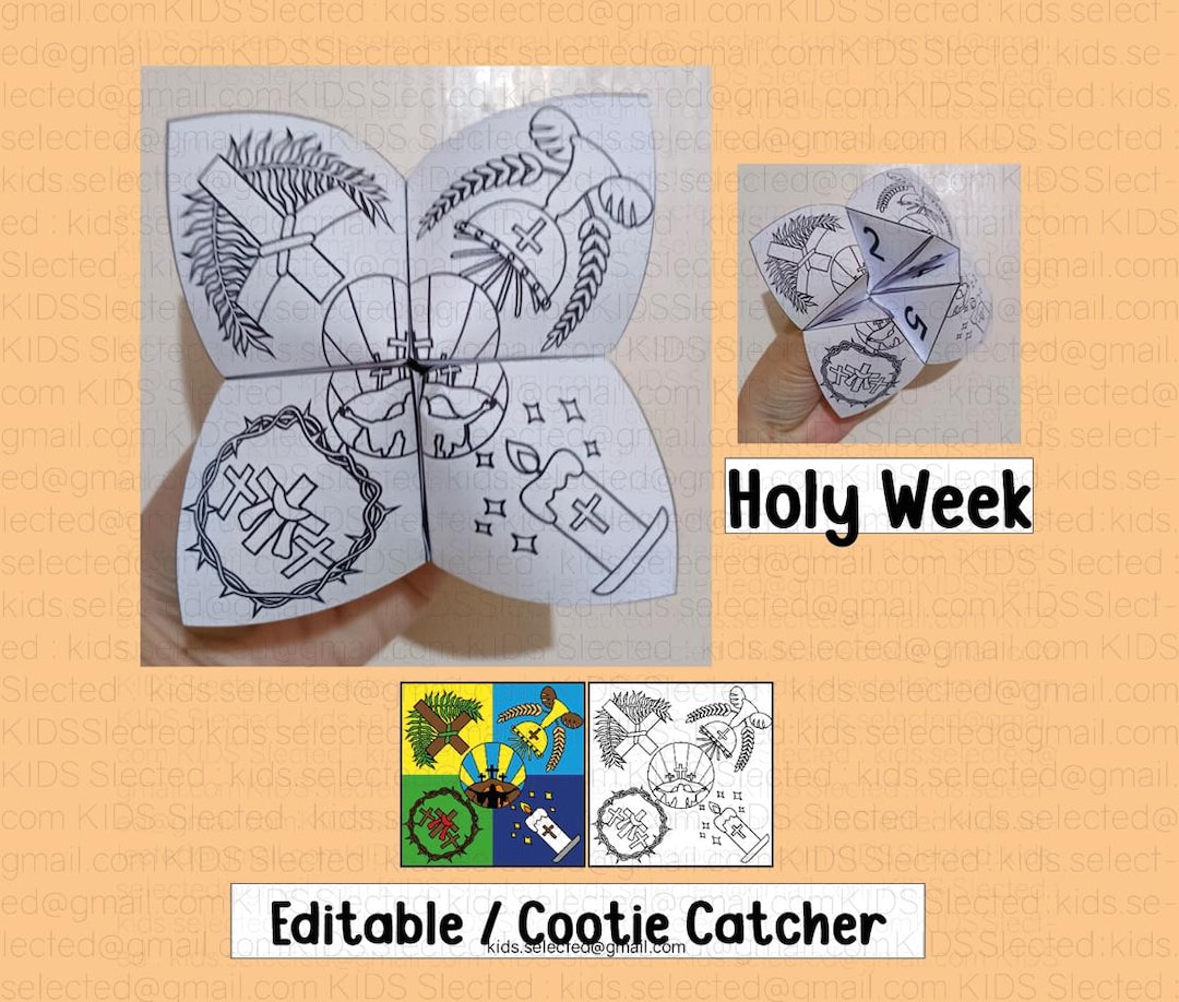 Holy Week Craft Editable Cooties Catcher Easter Story Timeline Sunday ...