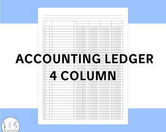 4 Column Ledger Book - Etsy
