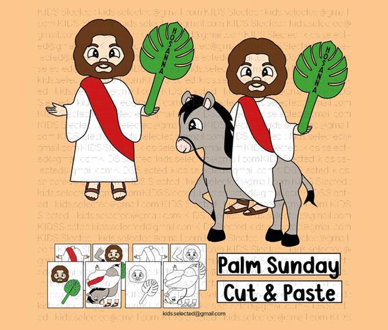 Palm Sunday Craft Holy Week Timeline Bulletin Board Cut and Paste ...
