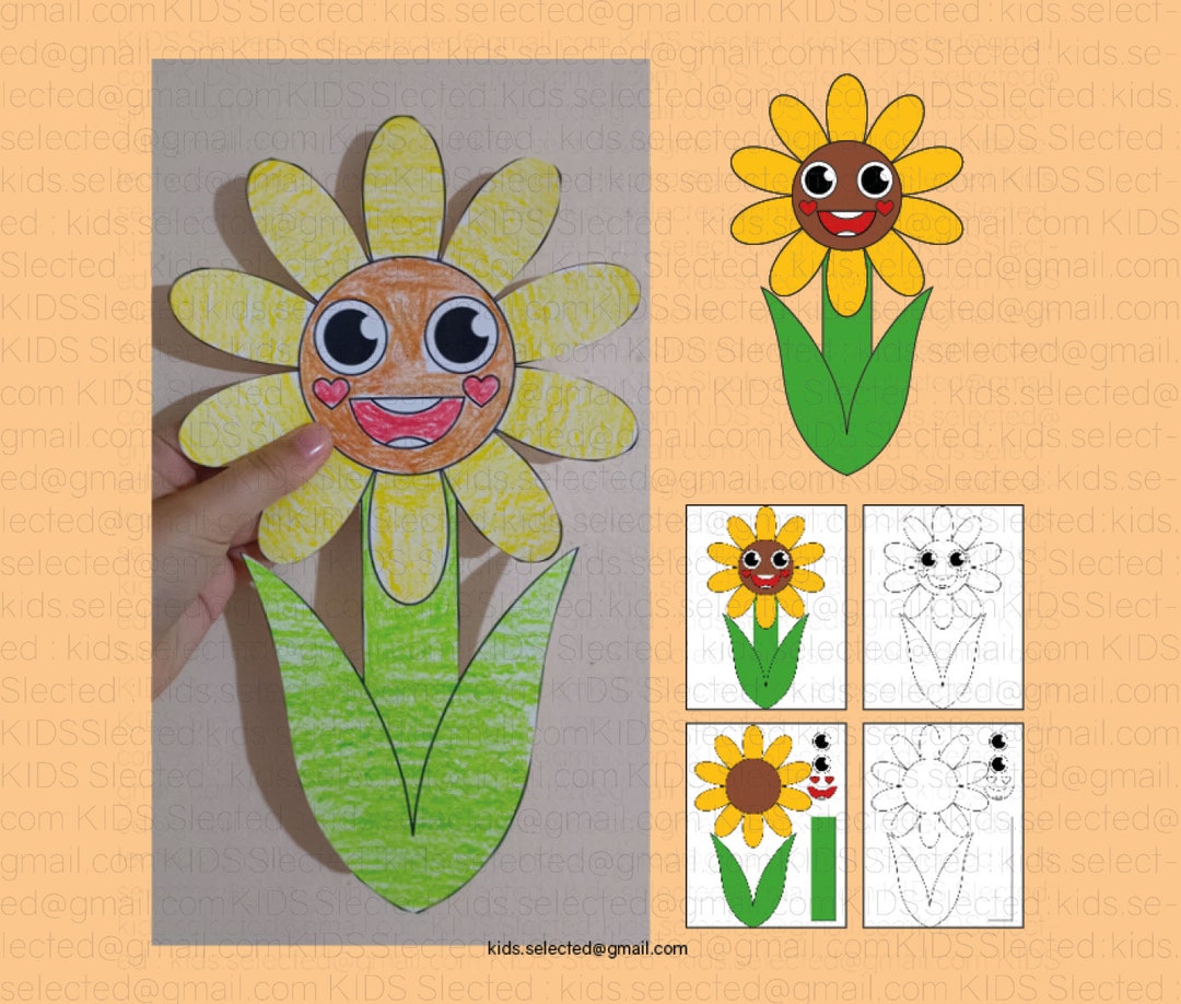 Flower Craft Spring Bulletin Board Sunflower Coloring Pages Activities ...