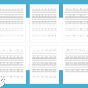 Number Tracing Worksheet 1-20 and 30 40 50 60 70 80 90 100 Numbers ...