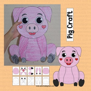 Pig Craft Farm Animals Bulletin Board Coloring Pages Activities Door ...