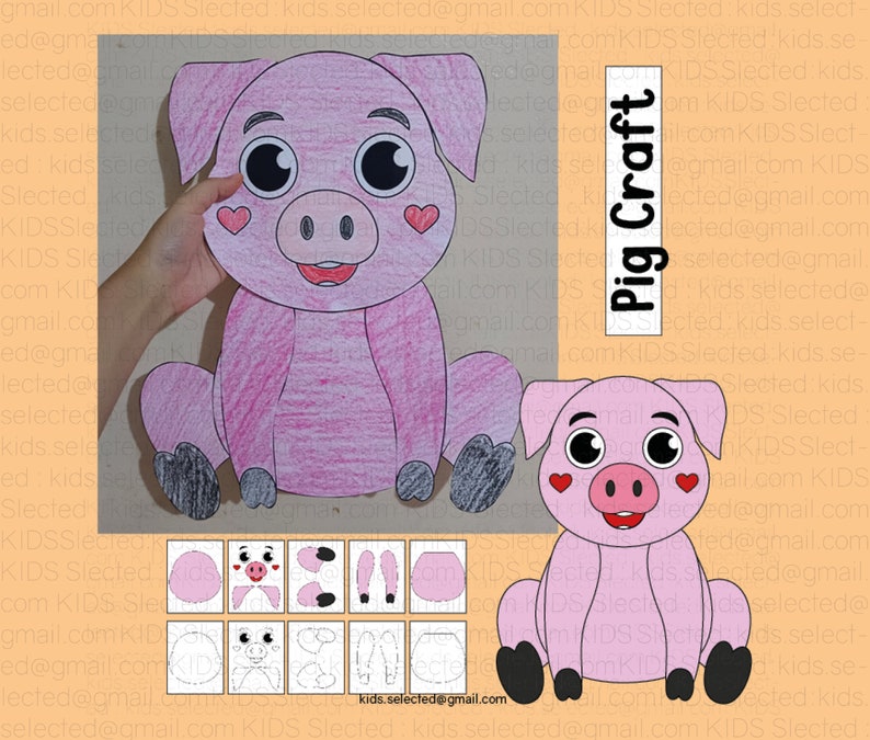 Pig Craft Farm Animals Bulletin Board Coloring Pages Activities Door ...