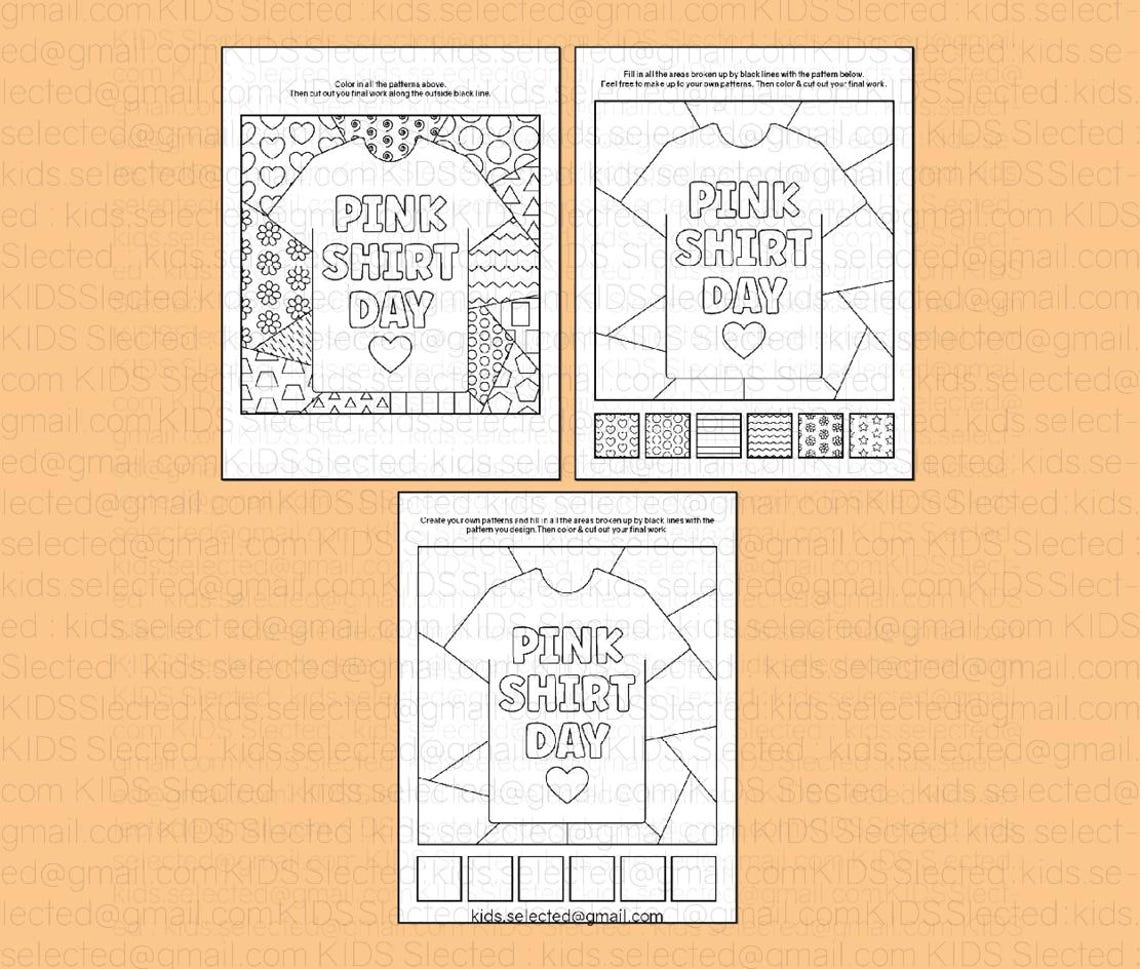 Anti Bullying Coloring Pages Pink Shirt Day Activities Stop Bullying ...