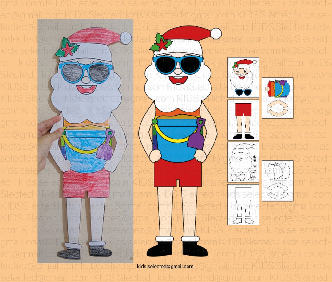 Christmas in July Bulletin Board Santa Craft Summer Coloring Activities ...