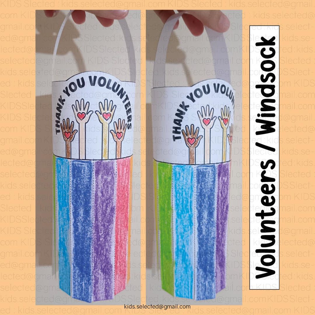 Volunteer Month Craft Windsock Template Bulletin Board Thank You Art ...