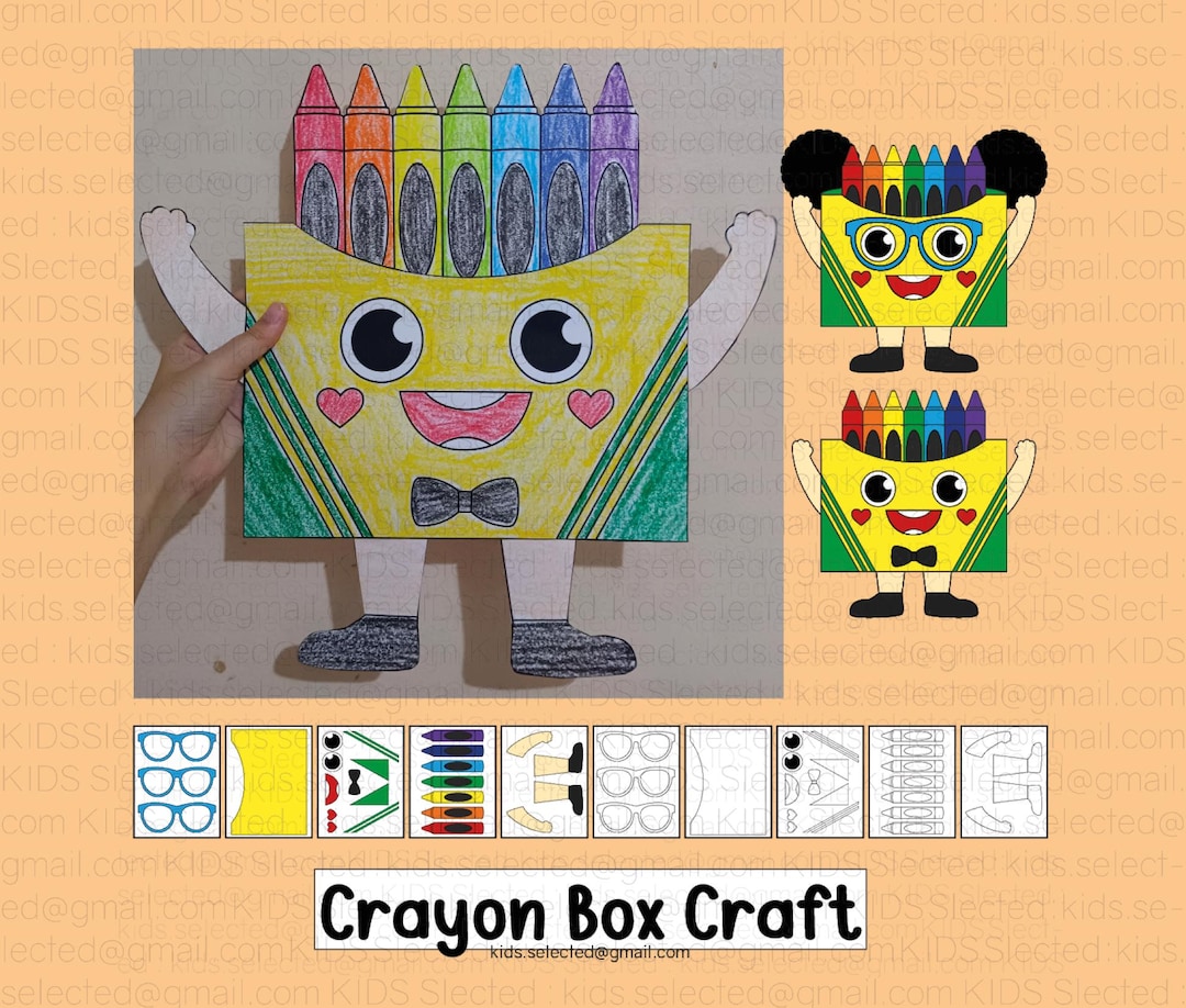 Crayon Box Craft Back to School Bulletin Board Coloring Pages ...