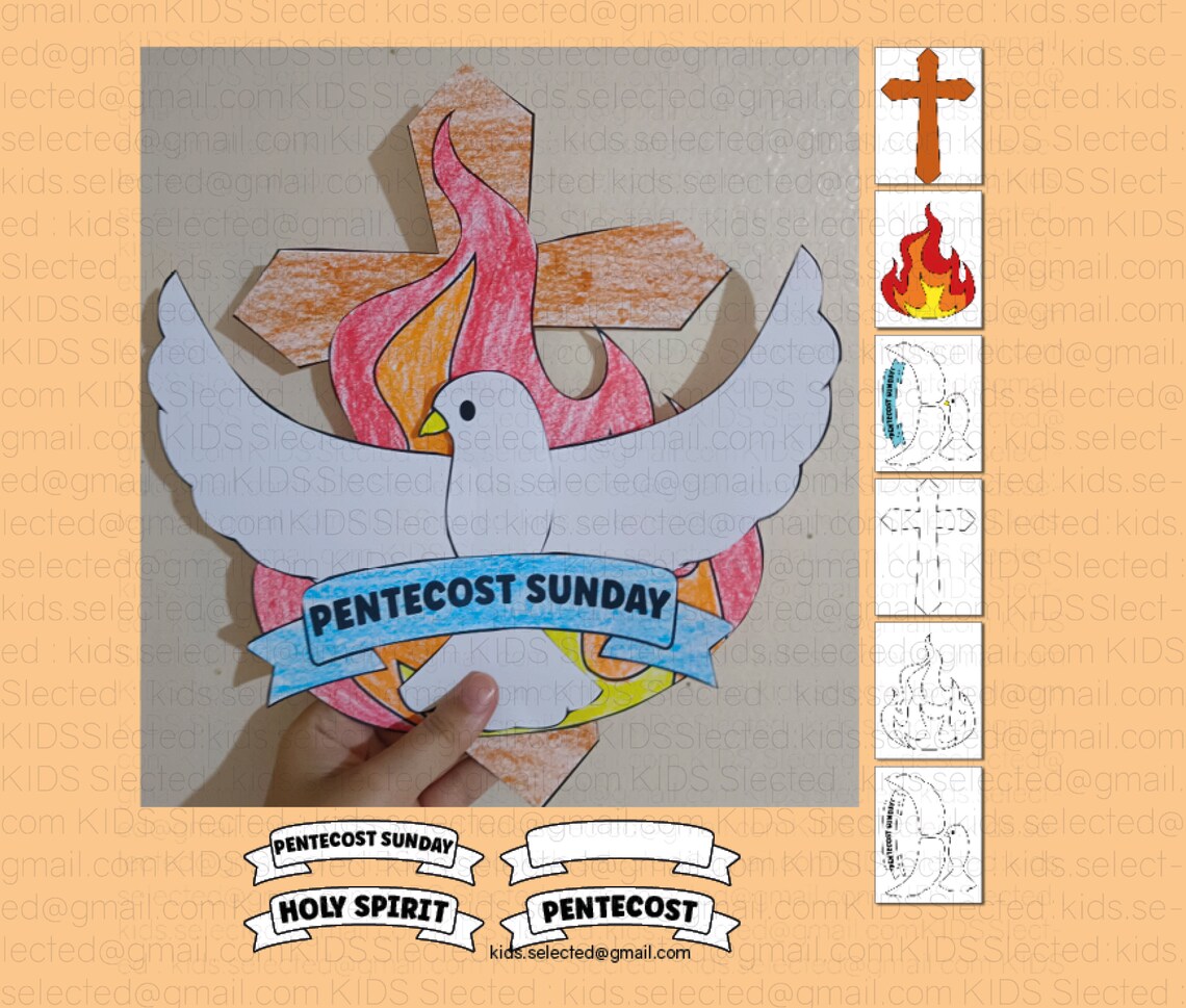 Pentecost Craft Bulletin Board Holy Spirt Coloring Pages Jesus ...