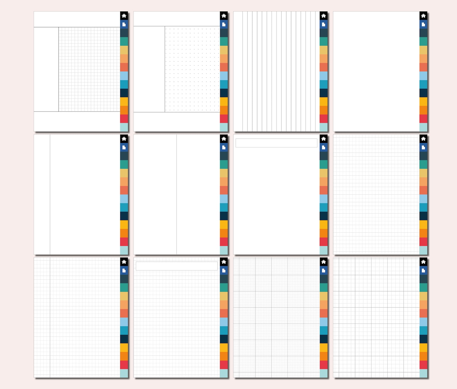 Digital Notebook 12 Hyperlinked Tabs for Goodnotes Notability | Etsy