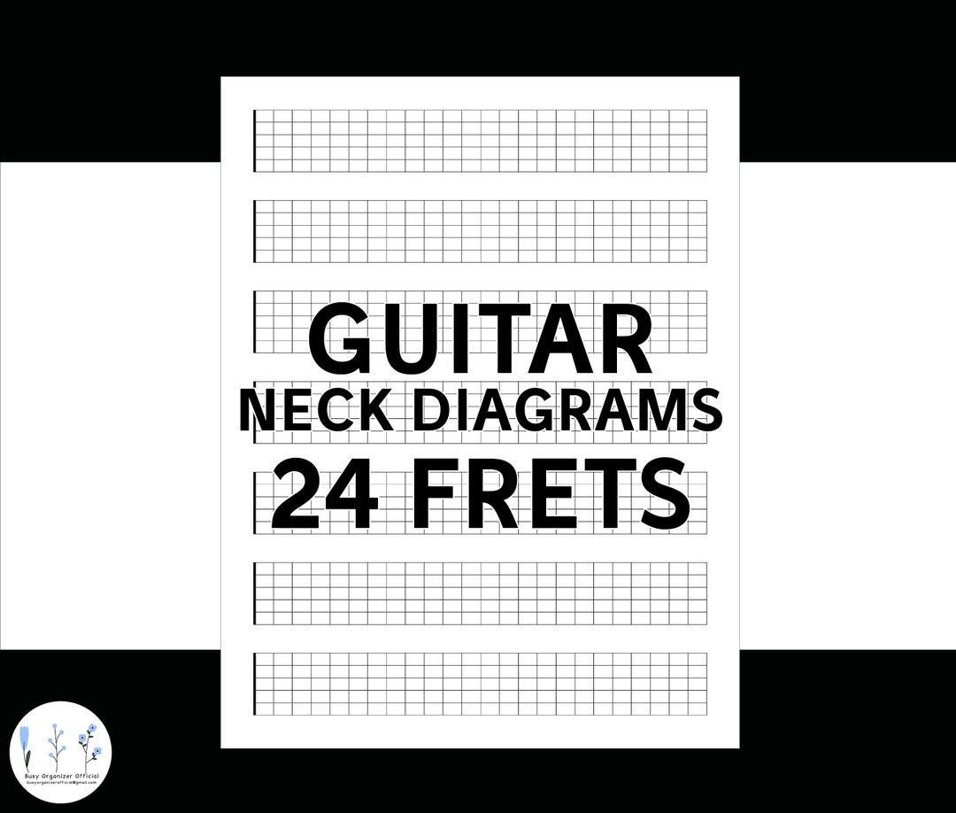 Guitar Neck Diagrams Paper Printable Pdf Digital Instant Download Full ...