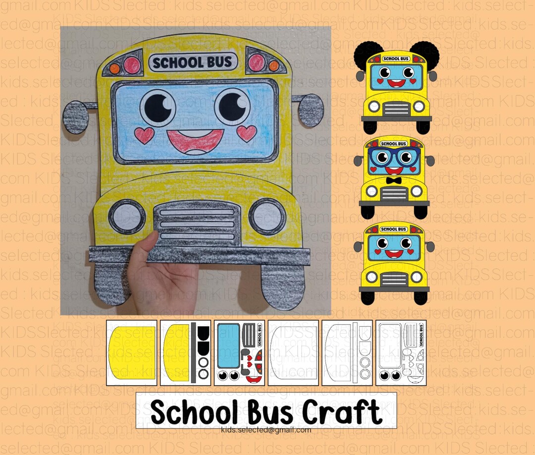 School Bus Craft Back to School Bulletin Board Coloring Pages ...