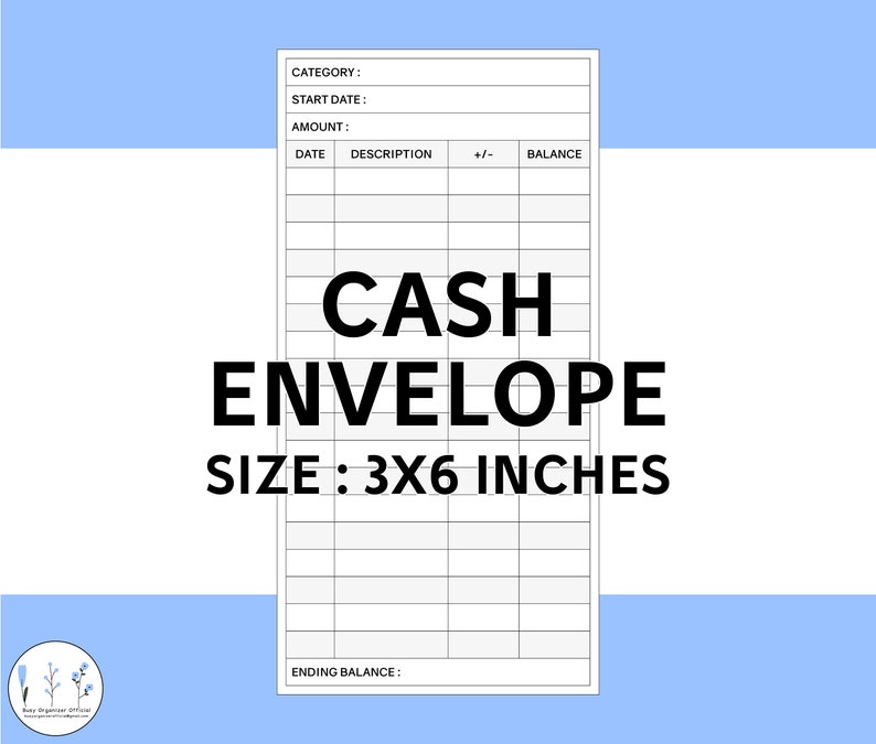 Cash Envelope Tracker Printable Pdf Digital Instant Download - Etsy