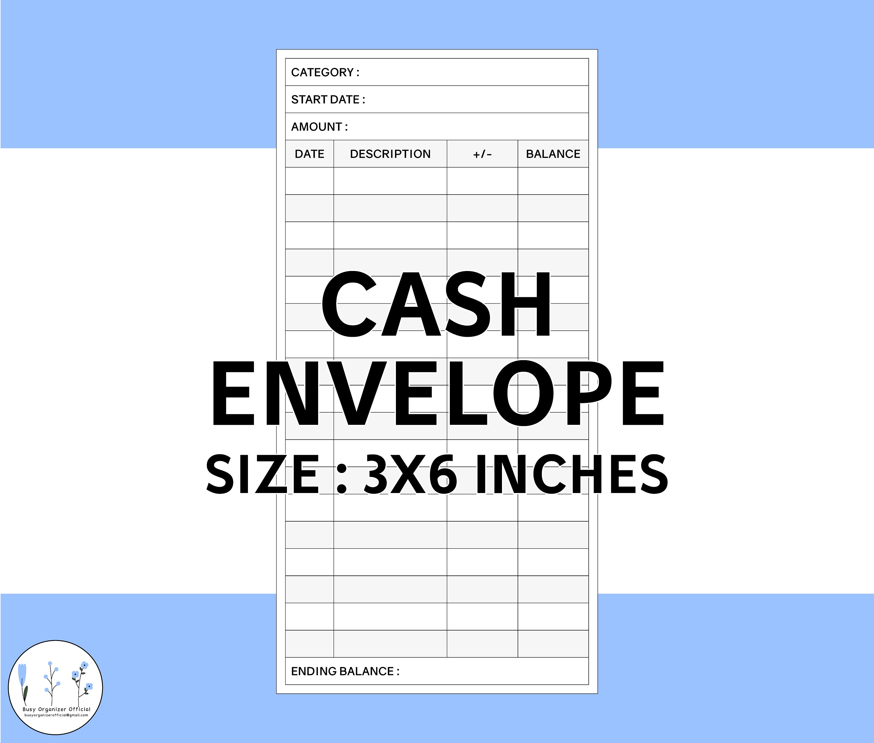 Cash Envelope Tracker Printable Pdf Digital Instant Download - Etsy