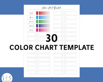 Watercolor Color Chart, Color Wheel, Printable Swatch Card, Swatch ...