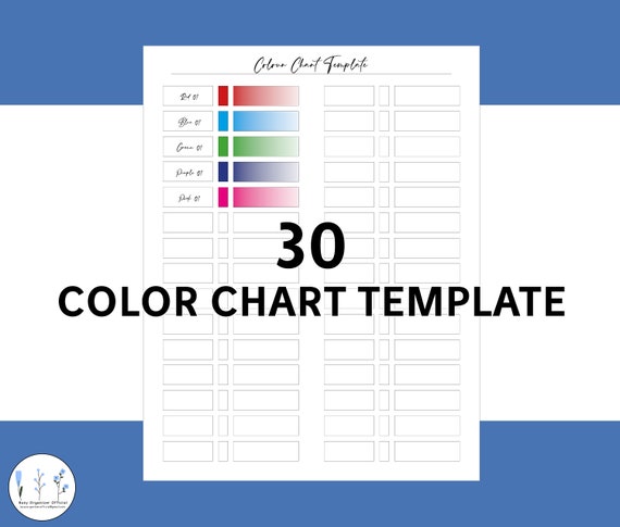 Colour Chart Template Printable Watercolor Palette Color Wheel | Etsy ...