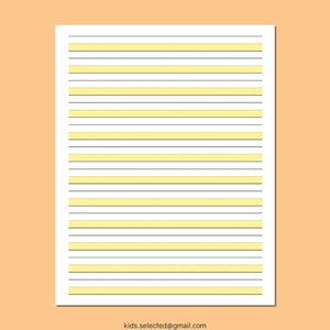 Handwriting Practice Sheet Highlighted Paper Yellow Lines Tracing ...